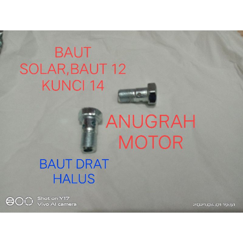 Jual baut filter minyak solar baut kunci 14 baut 12 drat halus harga ...