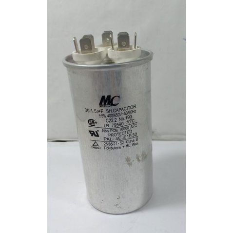 Jual KAPASITOR AC/CAPACITOR AC LG 3 KAKI 30/1,5 UF (MERK MC 30/1,5 UF MIKRO) | Shopee Indonesia
