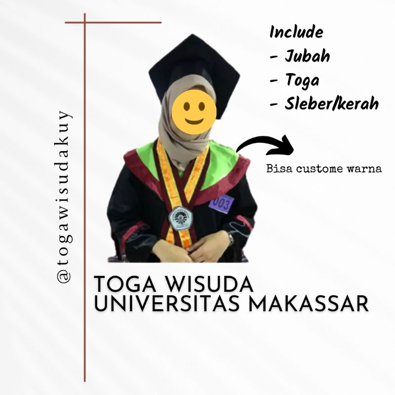 Jual Toga Wisuda Universitas Negeri Makassar/ Jubah Wisuda | Shopee ...
