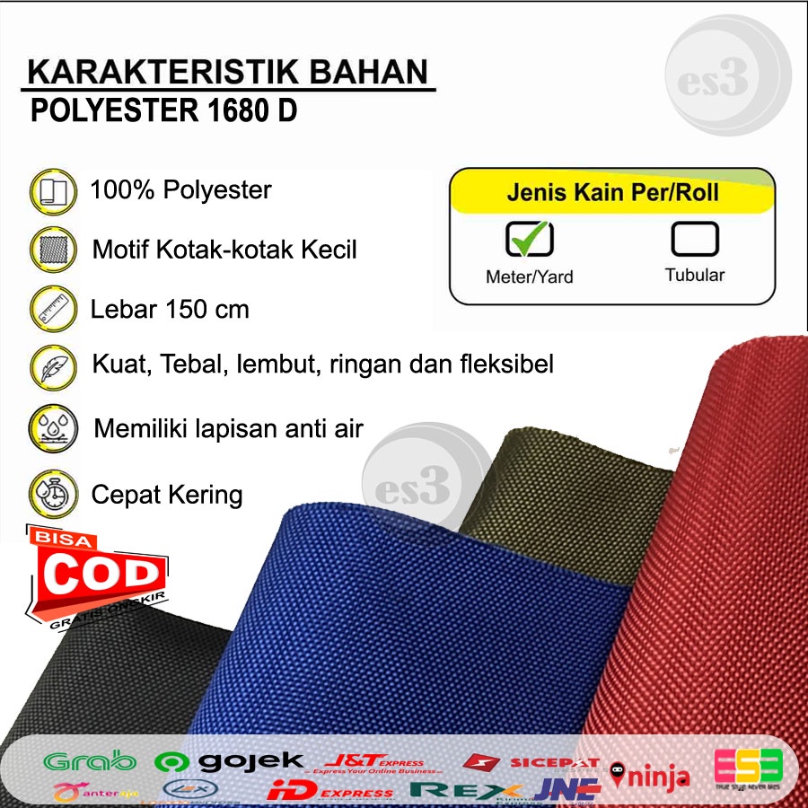 Jual Bahan Tas Meteran Waterproof Super Tebal Untuk Tas Dan Tenda Anti ...