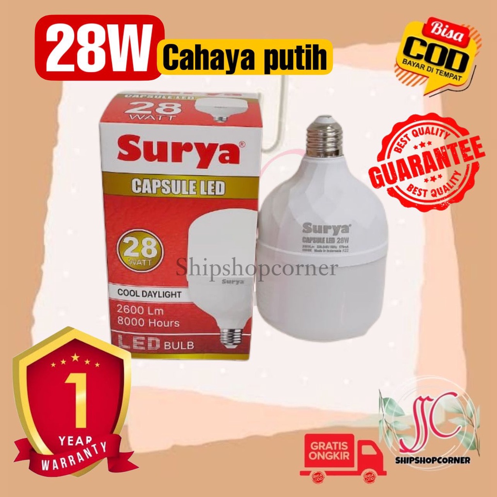 Jual Lampu Bohlam Surya Capsule Led 28W Surya Capsule 28 Watt Led Bohlam | Shopee Indonesia
