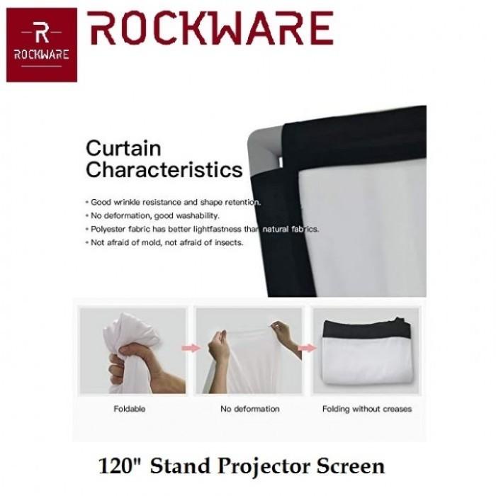 Jual Proyektor / Layar Proyektor 100 Inch Rockware Polyesther Dengan Stand Bisa Outdoor | Shopee ...