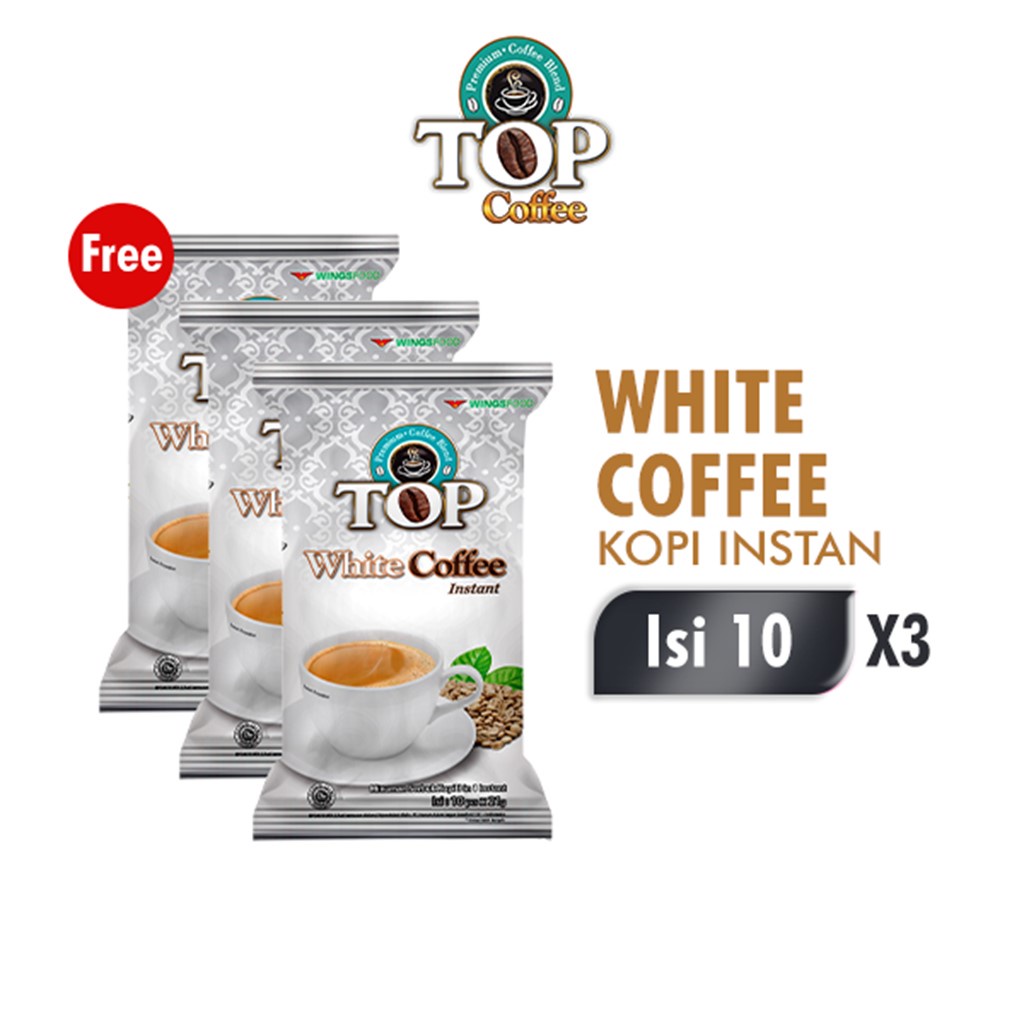 Jual Top Coffee Kopi Instan White Pack 21 gr isi 10 pcs x3 | Shopee ...