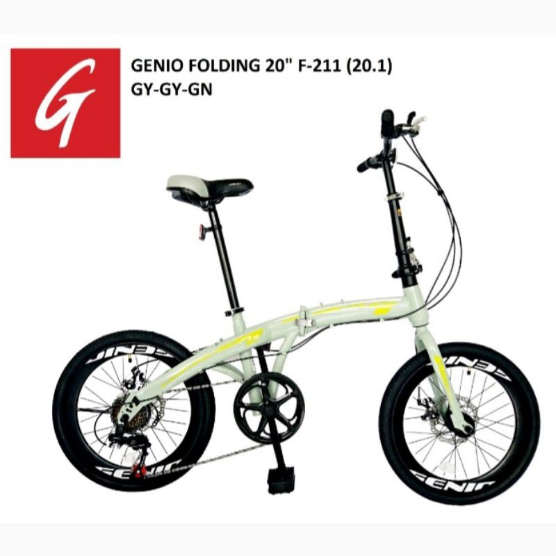 Jual Sepeda Lipat 20 Inci United Genio F-211 Cakram 7 Speed Original ...