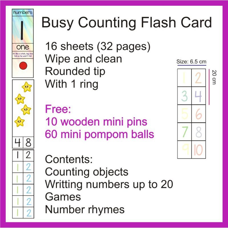 Jual Wipe and Clean Busy Counting Flashcard | Shopee Indonesia
