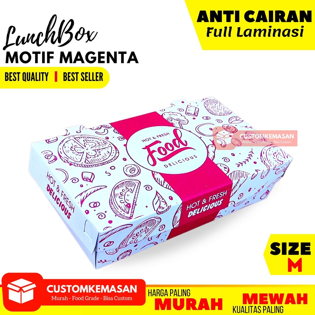 Jual Lunch Box Paper Motif Cetak L / Dus Box Ayam Geprek / Paper Lunch ...