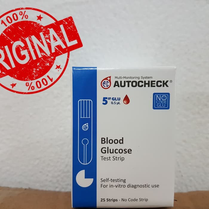 Jual STRIP AUTOCHECK Glucosa / GULA DARAH / 1 box isi 25 STRIP | Shopee ...