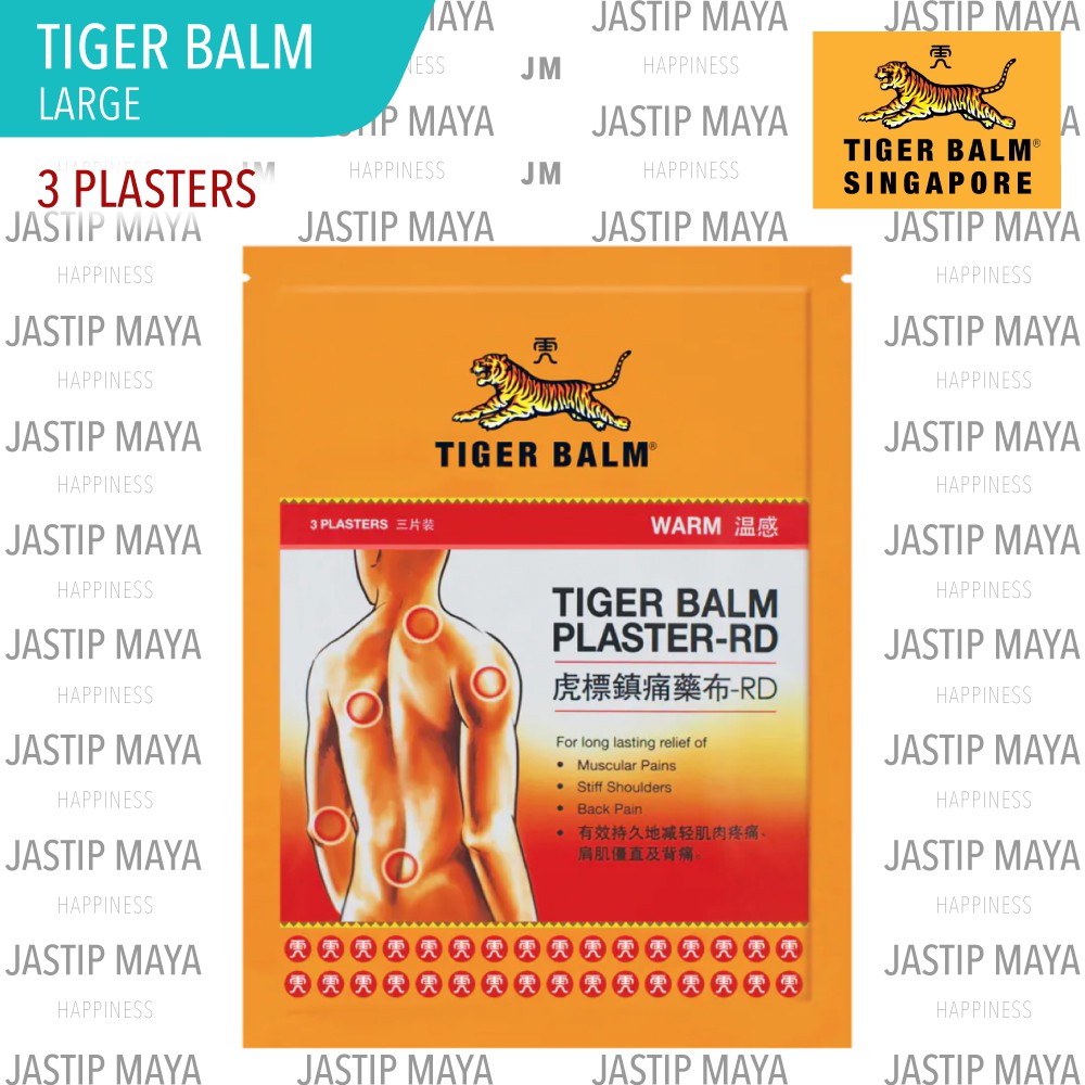 Jual Balsem Tiger Balm Plaster Ukuran Besar 3 pcs, Singapura Warm Large ...