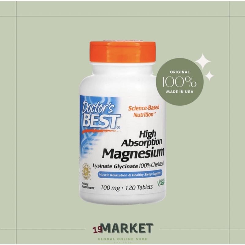 Jual Doctor's Best, High Absorption Magnesium Lysinate Glycinate 100% ...