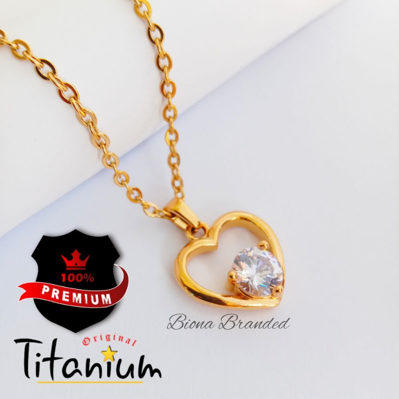 Jual KALUNG TITANIUM NURI EMAS PLUS LIONTIN TITANIUM LOVE PERMATA ...