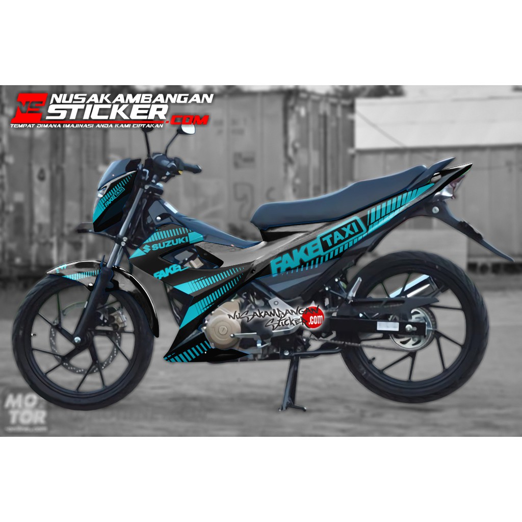 Jual Decal Stiker Satria F 150 Fake Taxi Biru Tosca Sticker Full Body ...