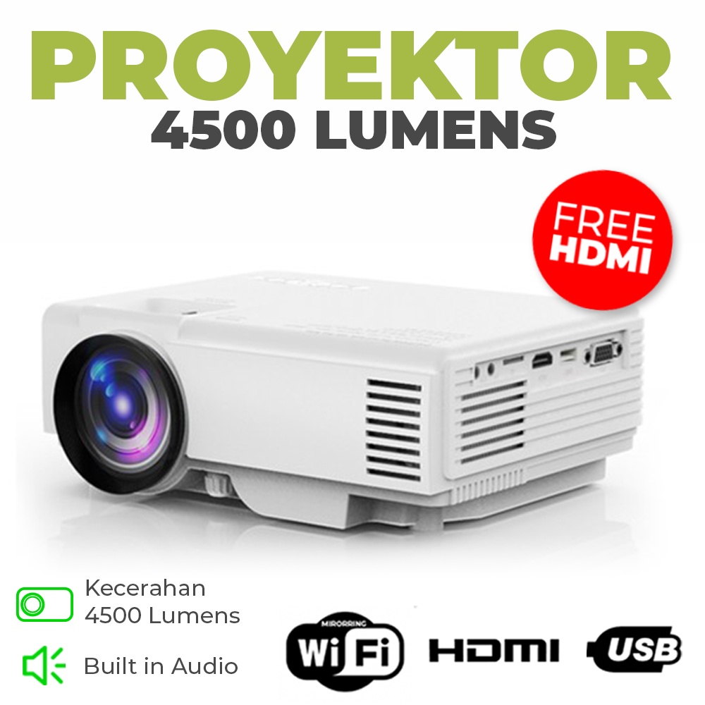 Jual Proyektor projector 4500 Lumens Cocok untuk Home Theater & Dapat ...