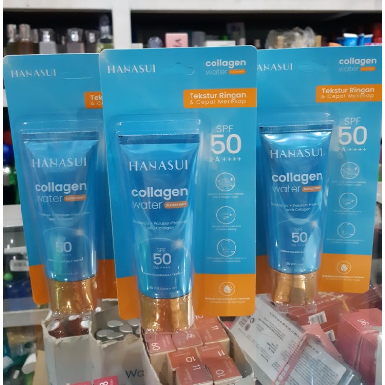 Jual Hanasui Collagen water suncreen spf 50 pa ++++ sunscreen hanasui ...