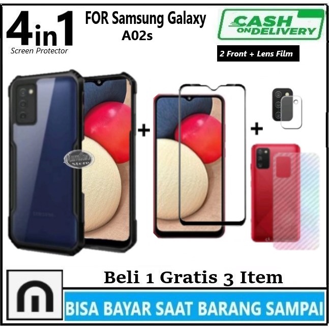 Jual PROMO Paket 4in1 Case Samsung Galaxy A02s A03s M02s Casing Transparan + Anti Gores Kaca ...