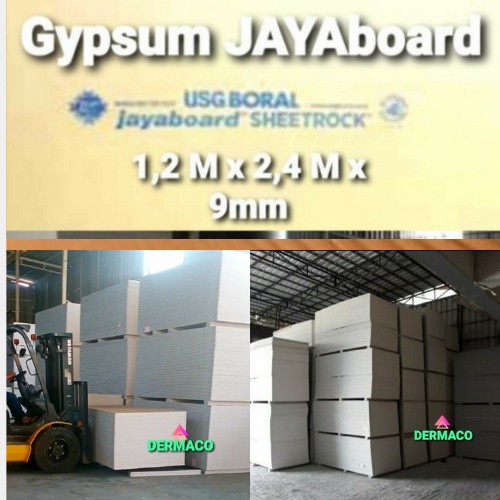 Jual GYPSUM JAYABOARD / GYPSUM JAYA 9mm / GYPSUM 1,2M x 2,4M per-LEMBAR ...