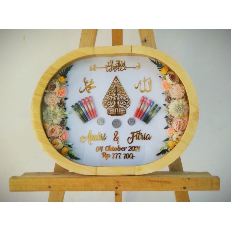 Jual Mahar Kekinian Oval Akrilik Gunungan Wayang Rustic | Shopee Indonesia