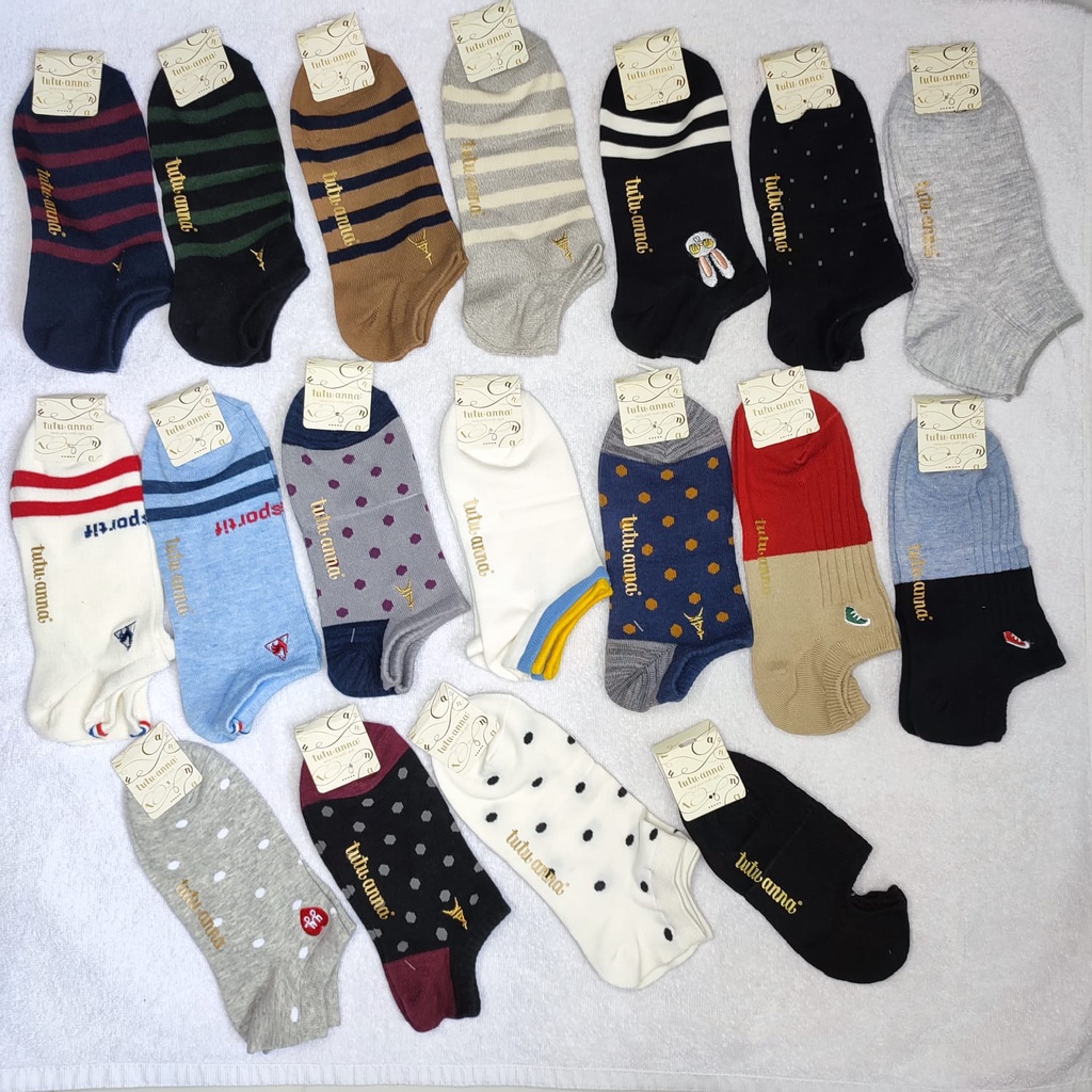 Jual Kaos Kaki Ankle Tutuanna Tutu Anna Ladies Cotton Multicolor No ...