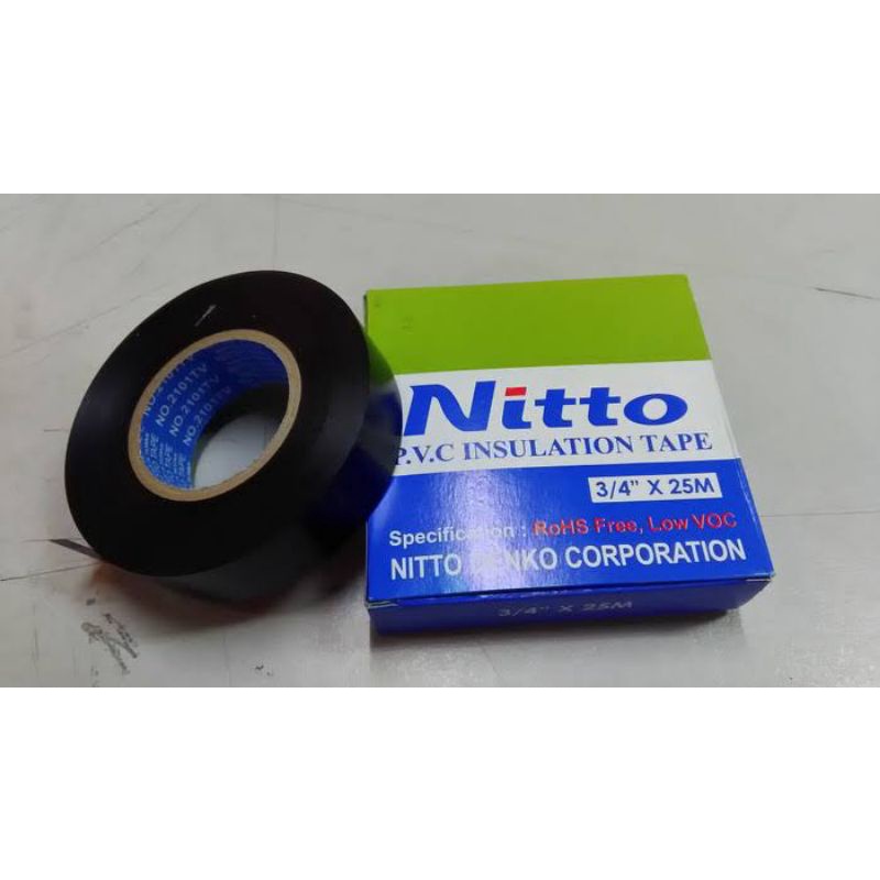 Jual Isolasi / Lakban/ Lem Listrik Hitam Nitto 3/4 inci x 25 meter | Shopee Indonesia
