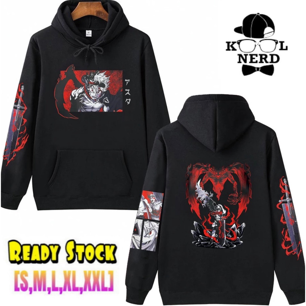 Jual ASTA BLACK CLOVER SEMANGGI HITAM MANGA JEPANG HOODIE KEREN DESAIN ...