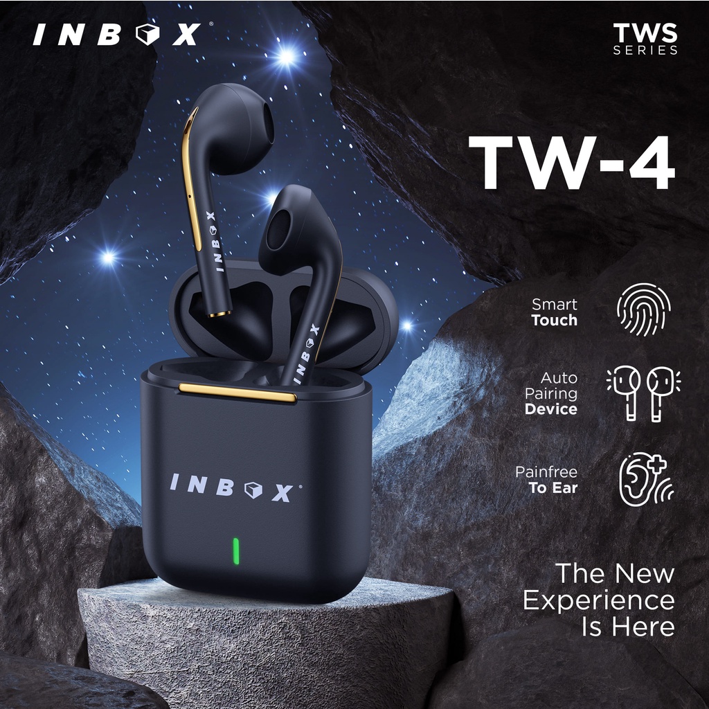 Jual Inbox TW-4 Earphone Bluetooth 5.0 Noise Cancelling Deep Bass ...