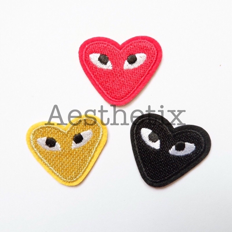 Jual Red Black Gold Cdg Love Garcons Love Eyes Iron Patch Bordir ...
