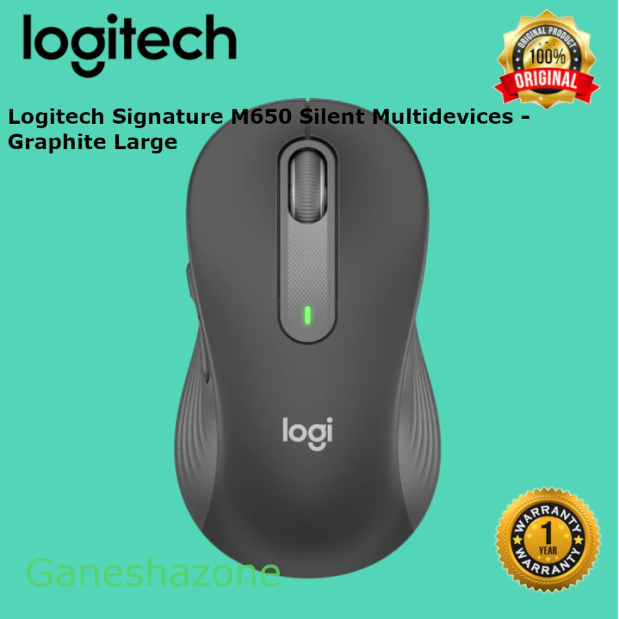 Jual Logitech Signature M650 L Silent Clicks Wireless Mouse - Graphite ...