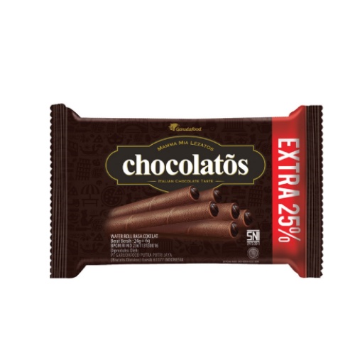 Jual CHOCOLATOS WAFER ROLL COKELAT PUTIH MINI PACK KEJU STICK COKLAT ...