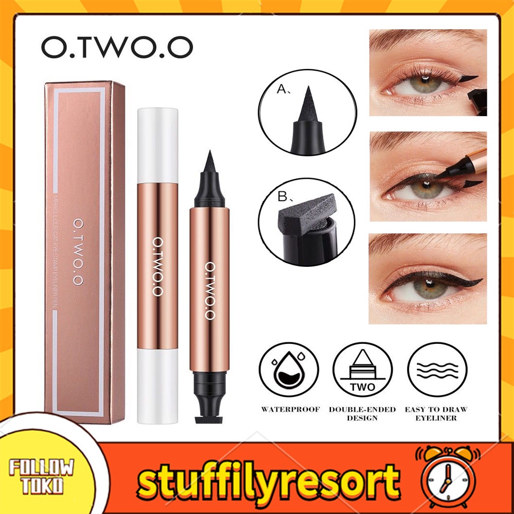 Jual COD/ready stock/O.TWO.O Stamp Eyeliner Black Double Head ...