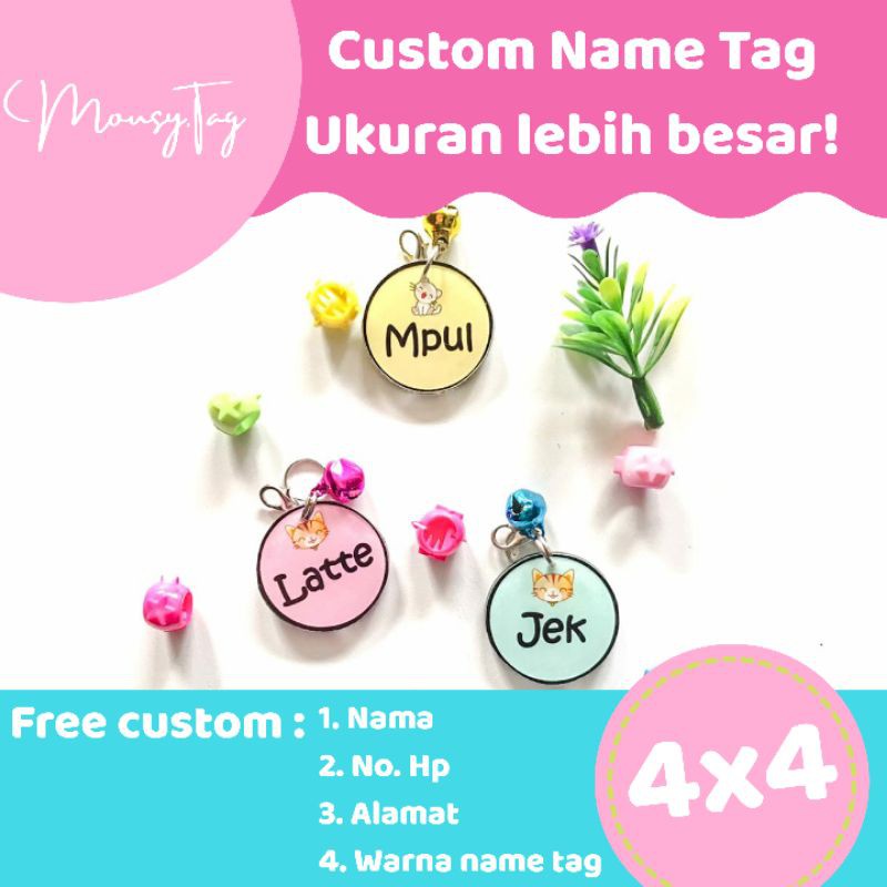 Jual Custom Name Tag untuk Kalung Kucing / Anjing (UKURAN LEBIH BESAR ...