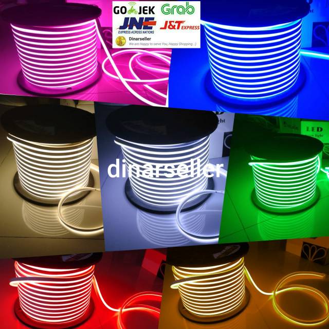 Jual NEON FLEX 10 METER + SOKET 220V LED NEON FLEKSIBEL SELANG SUSU ...