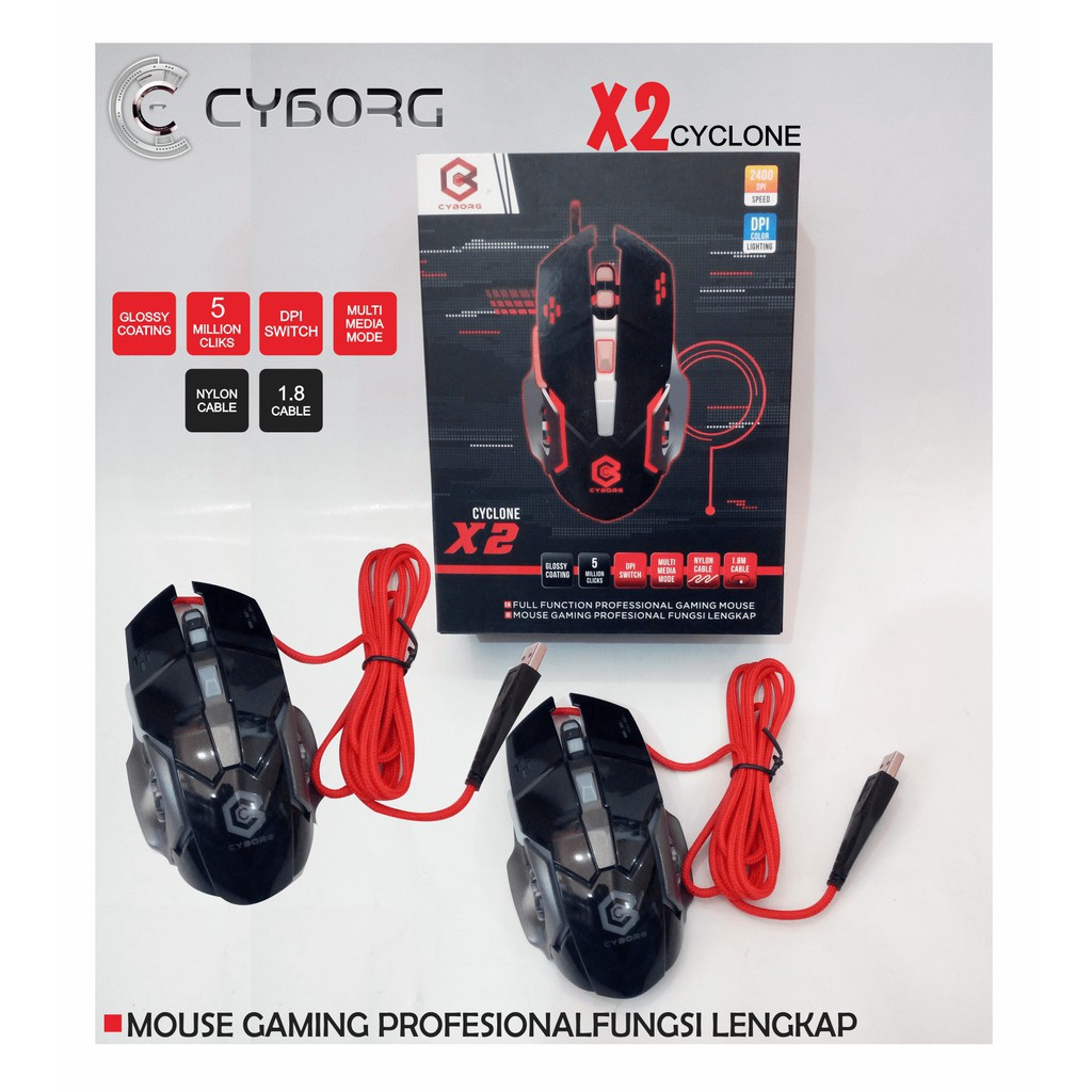 Jual MOUSE 6D GAMING CYBORG X2 ( CYCLONE | Shopee Indonesia