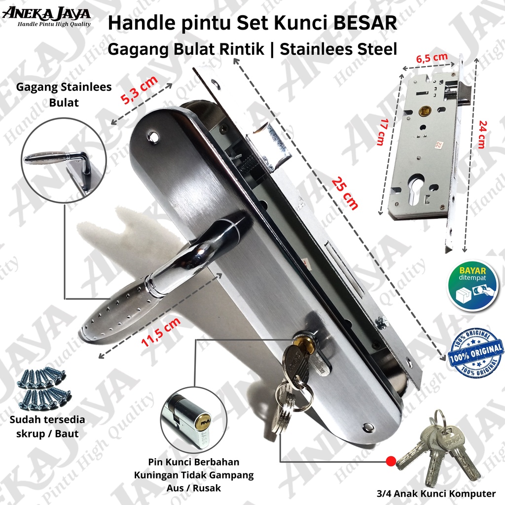 Jual HANDLE PINTU RUMAH UKURAN BESAR STAINLESS STEEL PINTU KAYU KLASIK ...