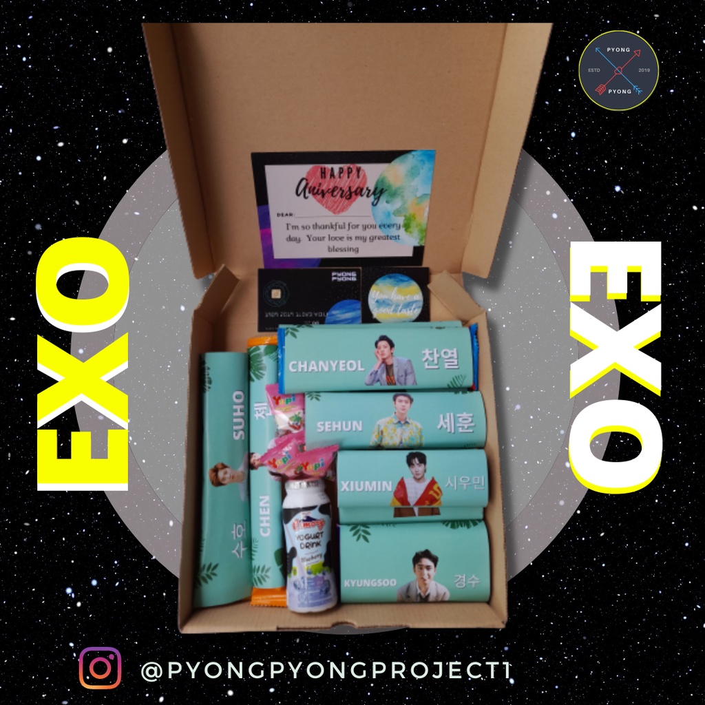 Jual Snack box/Gift box KPOP EXO / Hampers /Kado Ulang Tahun / Kado ...