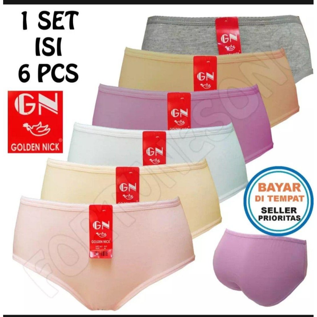 Jual Celana Dalam Wanita Golden Nick 1 set isi 6 pcs | Shopee Indonesia