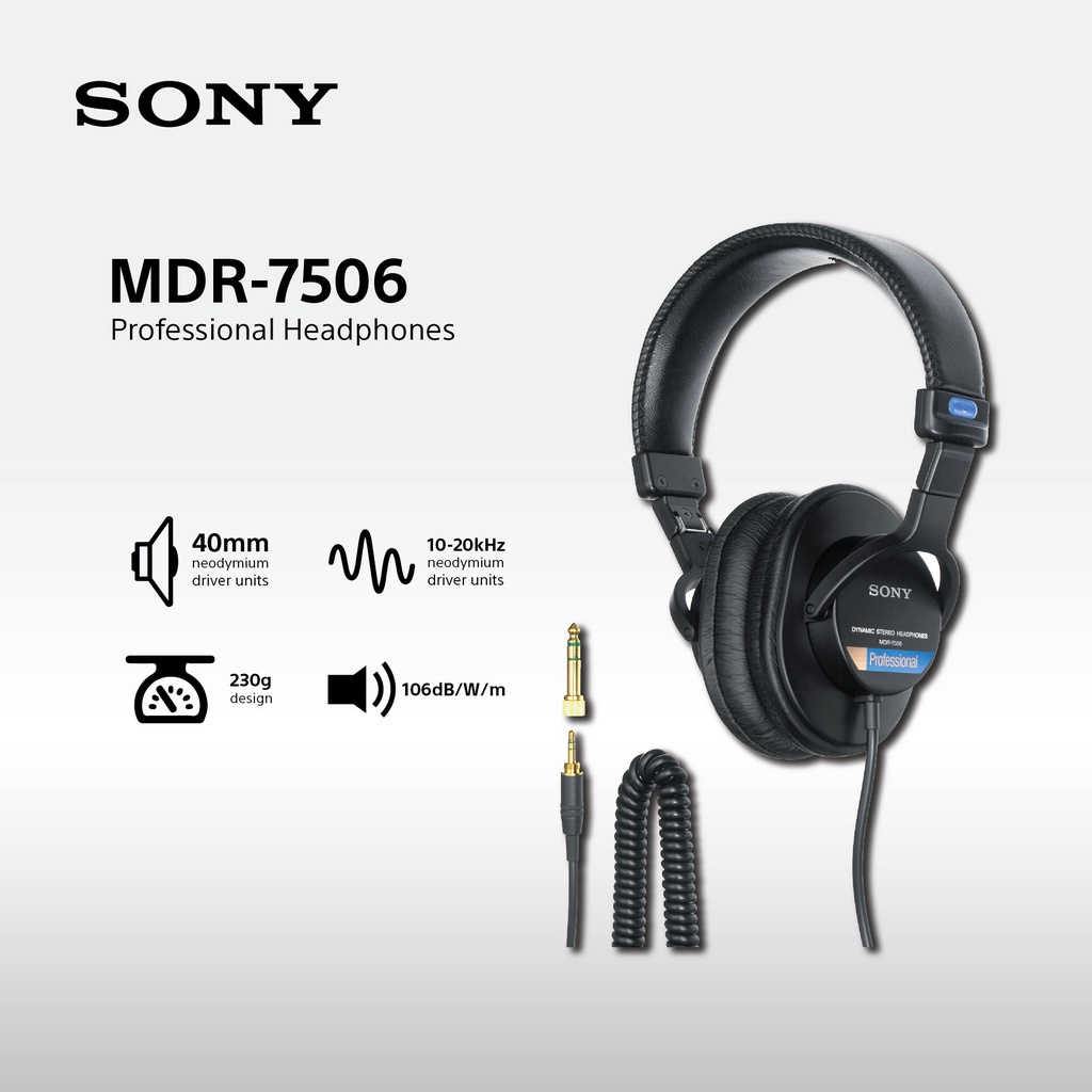 Jual Sony MDR-7506 Professional Headphones Original - Black | Shopee ...