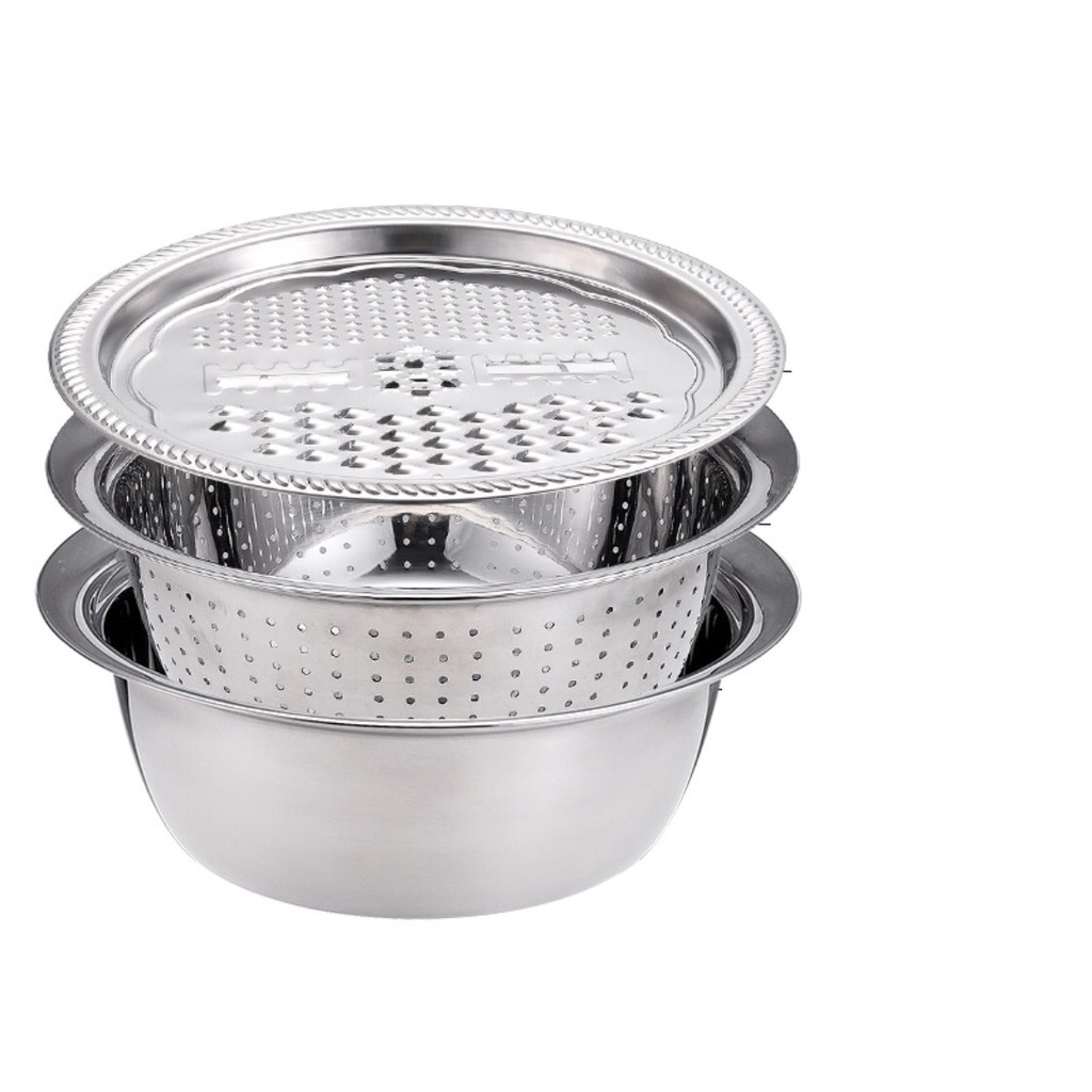 Jual PATO BASIN SET BASKOM PENIRIS SARINGAN PARUTAN 3IN1 STAINLESS ...