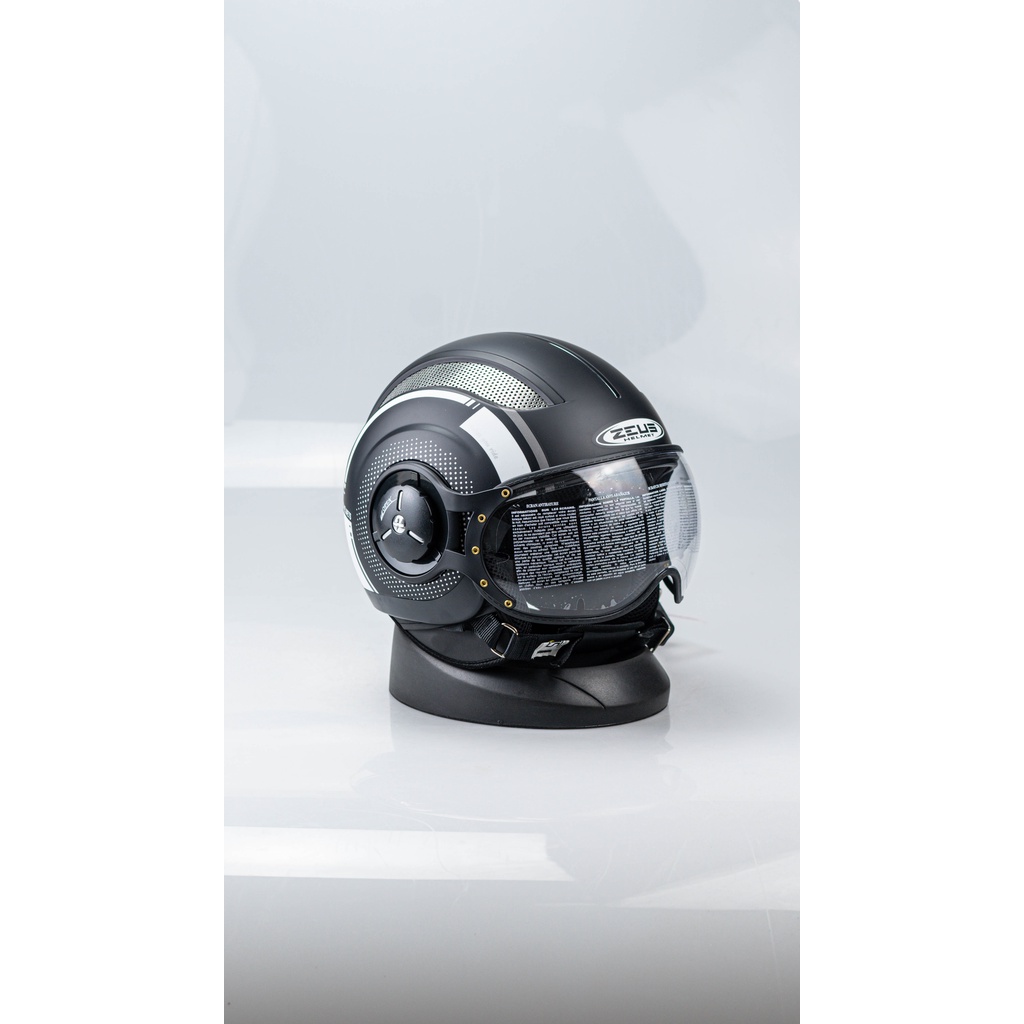 Jual HELM MOTOR ZEUS 218 ZS218 MATT BLACK / SS12 SS 12 WHITE HELM ...