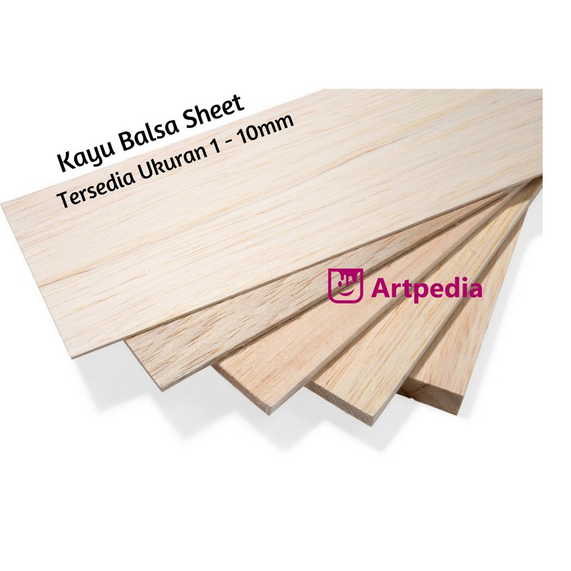Jual kayu balsa wood sheet 7mm x 10cm panjang 1 meter Telaris dan ...