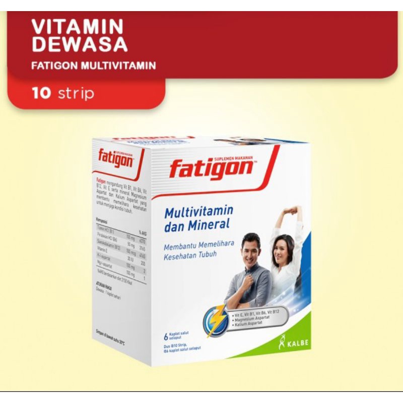 Jual Fatigon Multivitamin 1 box isi 10 strip @ 6 kaplet | Shopee Indonesia