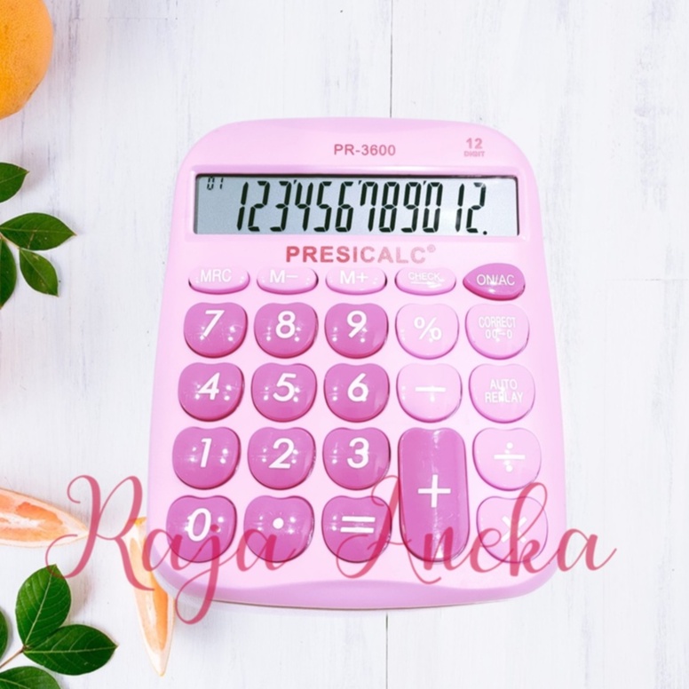 Jual kalkulator PR 3600 Presical fancy pink pastel series cute colourfull office calculator ...