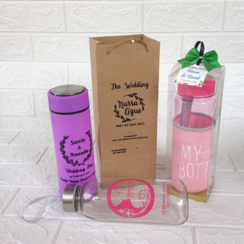 Jual paper bag botol minum free sablon / my bottle / paper bag ukuran ...