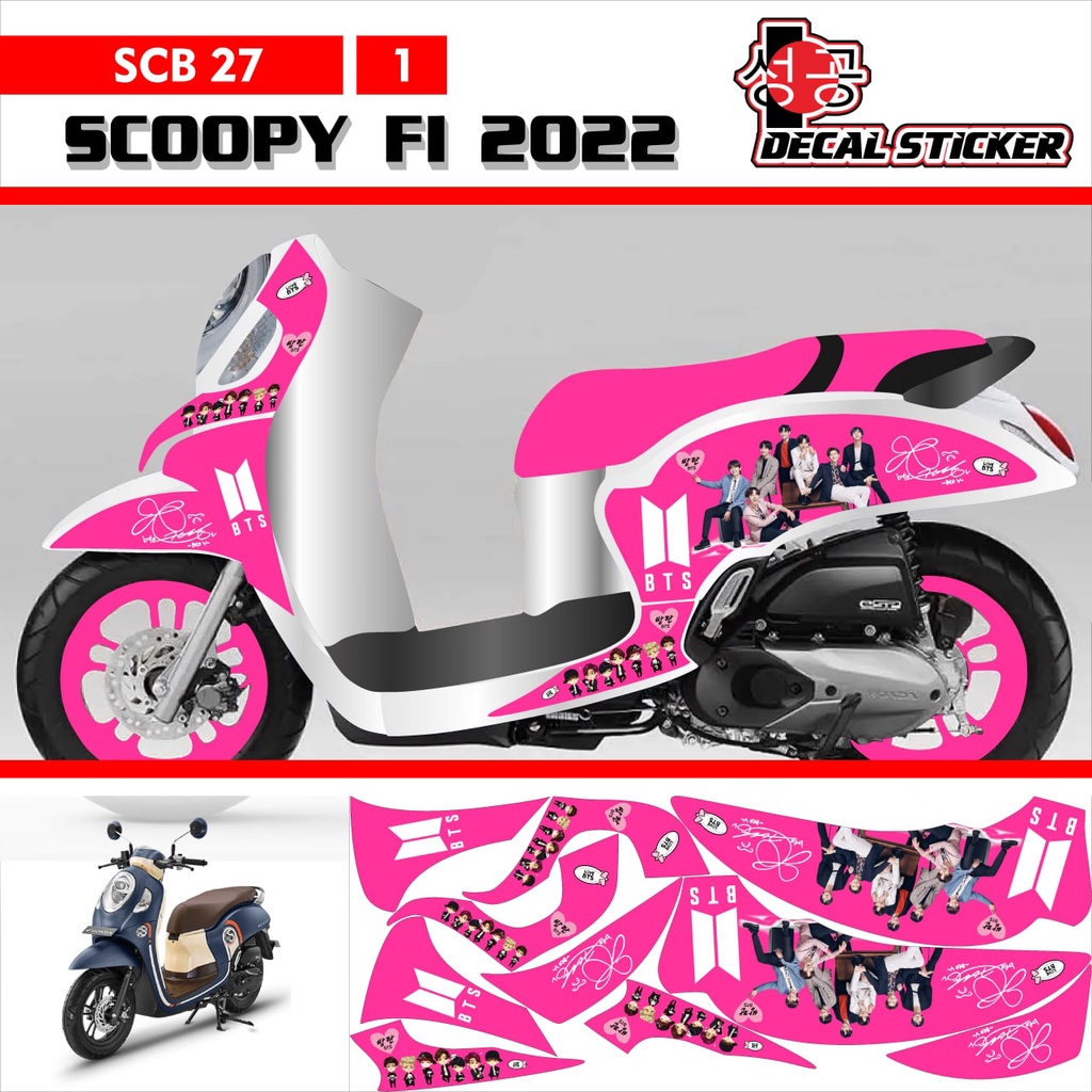 Jual SCB 27 DECAL STICKER SCOOPY FI 2021 - 2022 BTS | Shopee Indonesia