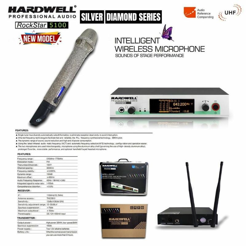 Jual Mic wireless Hardwell ROCKSTAR 5100 DIAMOND (ORIGINAL) Single Mic ...