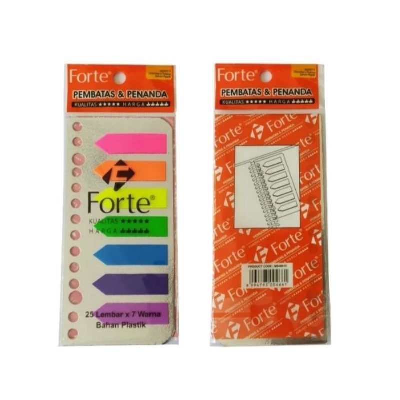 Jual Pembatas - Penanda Forte 7 warna / Sticky note panah bahan plastik ...