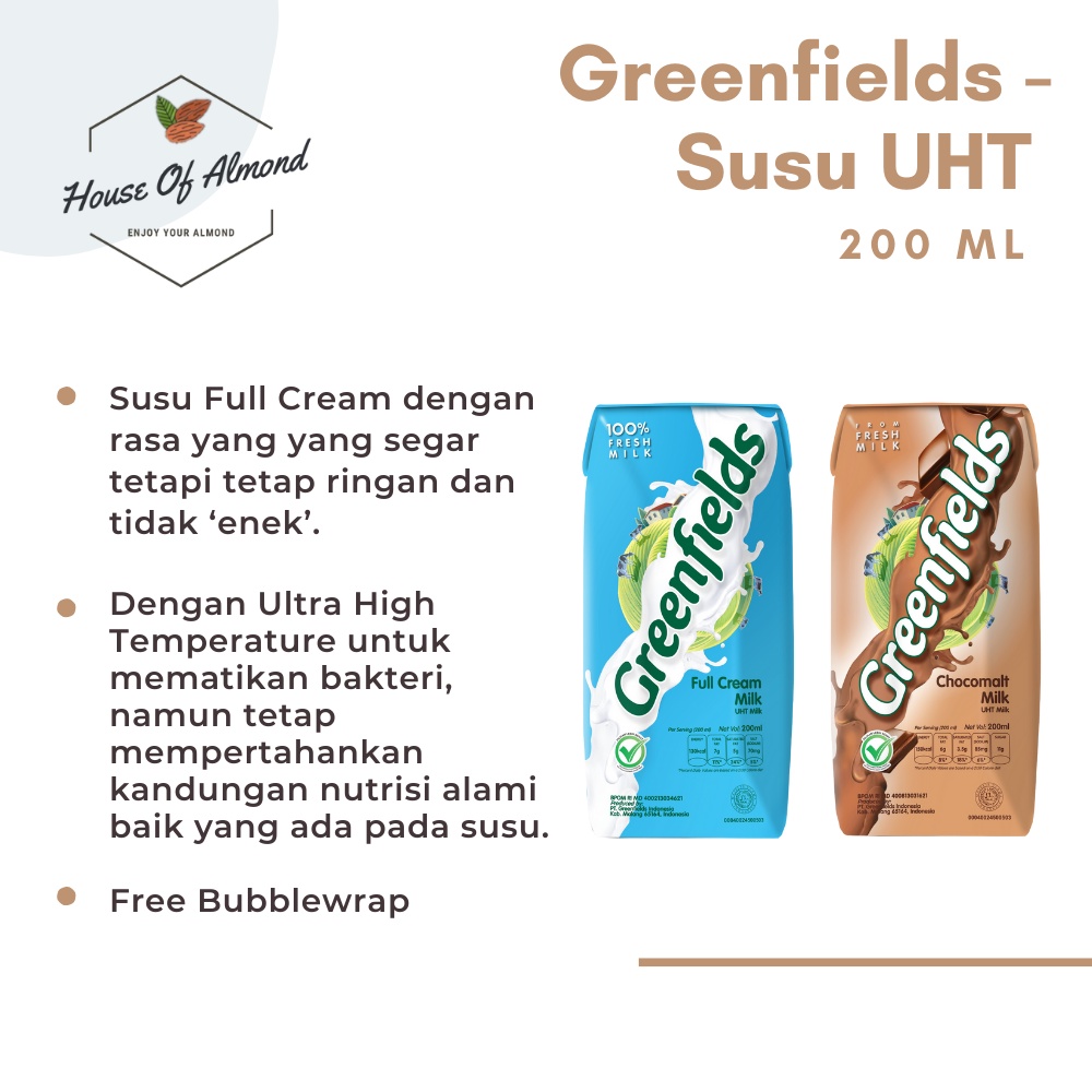 Jual Greenfields Susu UHT / UHT Milk 200ml | Shopee Indonesia