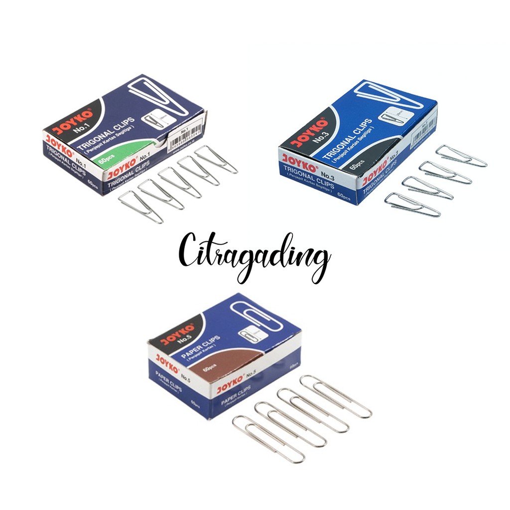 Jual PAPER CLIP TRIGONAL KLIP NO. 1 3 5 PENJEPIT KERTAS BESI JOYKO PER ...