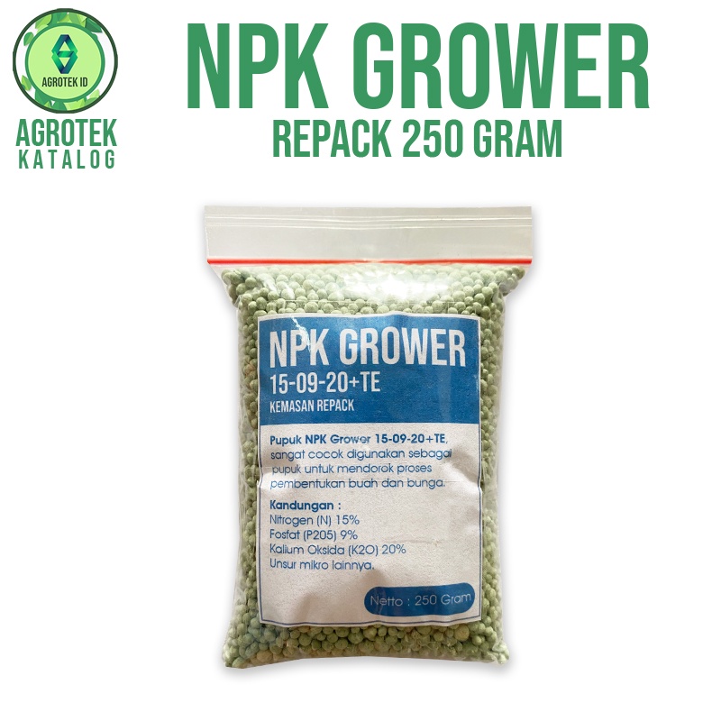 Jual NPK GROWER 15-09-20+TE Kemasan 100 250 500 gram Repack Pupuk ...