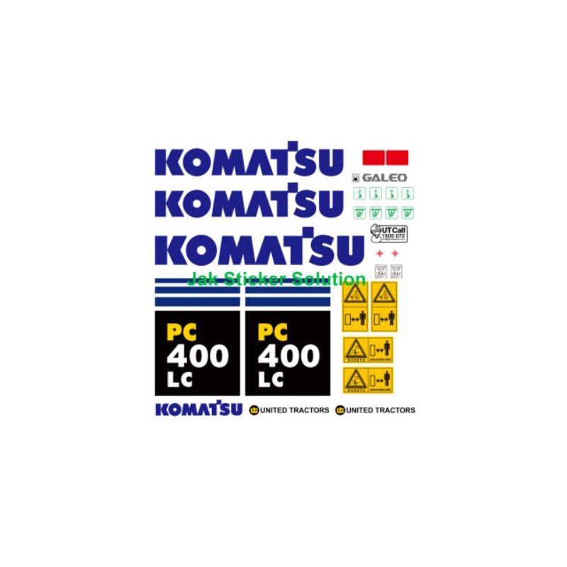 Jual Stiker excavator Komatsu PC400-7 LC Sticker Alat berat Excavator ...