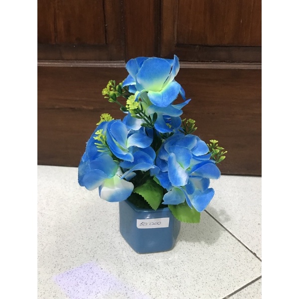 Jual Bunga Kaca Piring Biru Keramik | Shopee Indonesia