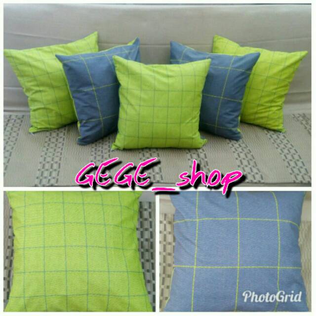 Jual SARUNG BANTAL SOFA/KURSI Warna variasi Hijau & Abu-Abu, ukuran ...